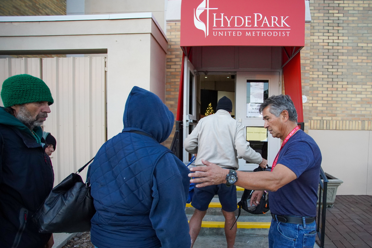 Shelters provide warmth on a frigid Christmas Eve (Don Aiken, 3rd Co ...